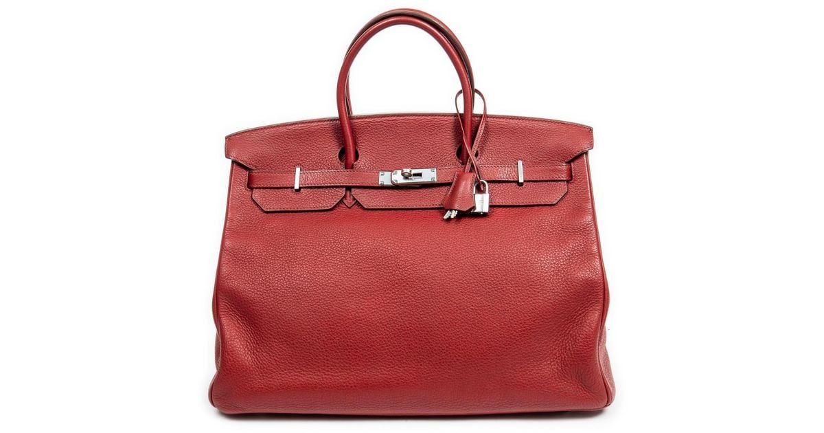 Hermès Birkin 40 in Red | Lyst