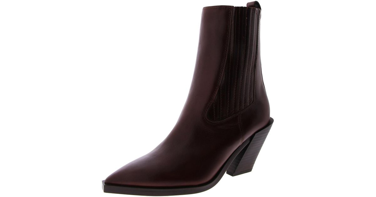 Sam Edelman Mandey Block Heel Stacked Heel Ankle Boots in Brown | Lyst