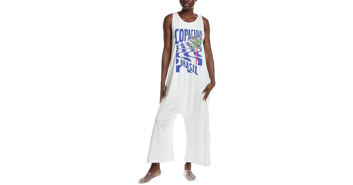 FARM Rio Copacabana Jersey Jumpsuit in White | Lyst