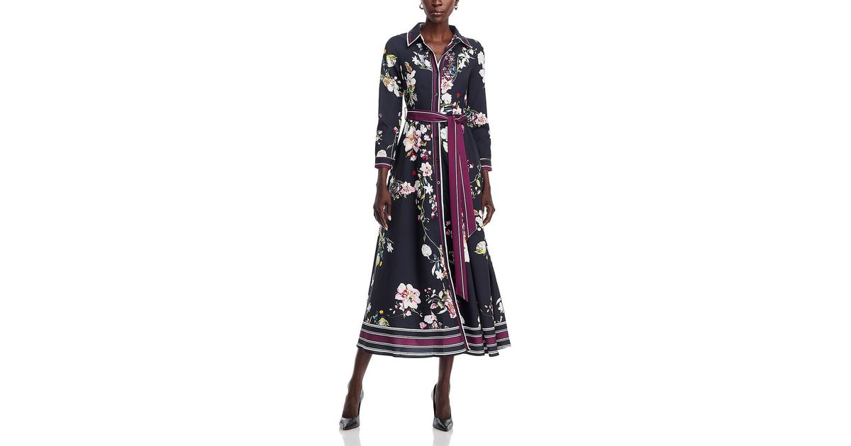 Nancy Yang Full Length Button-Down Shirtdress in Blue | Lyst