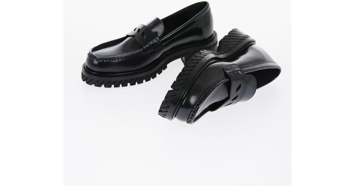 Off-White c/o Virgil Abloh Off- Leather Combat Penny Loafers With ...