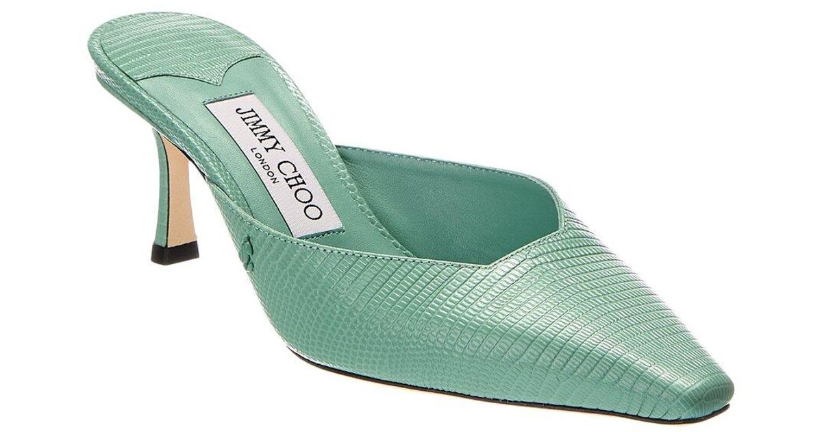 Jimmy Choo Vivi 65 Leather Mule in Green | Lyst