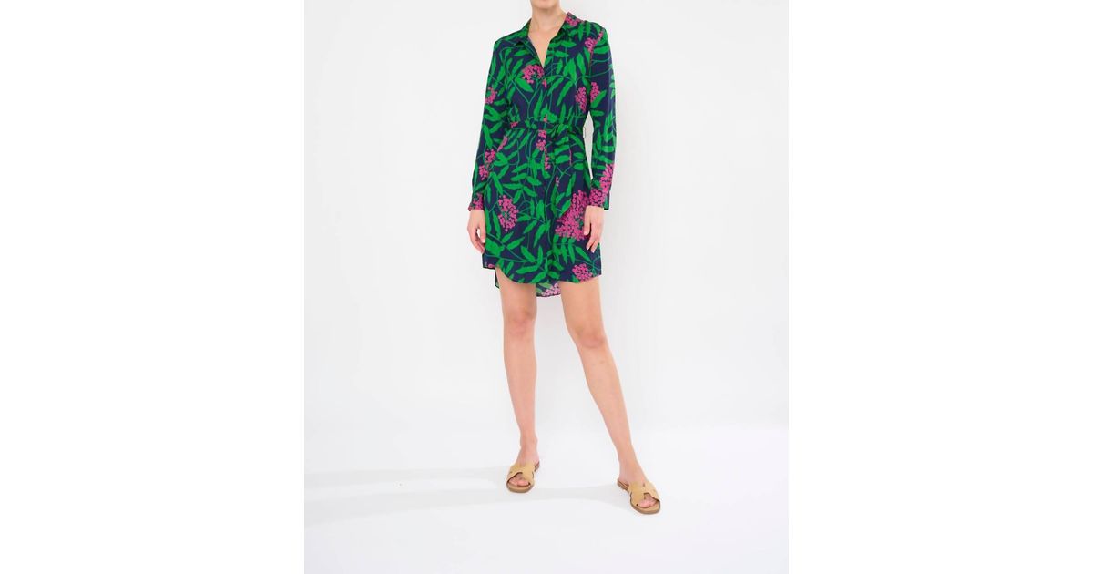 Flora Bea Natalee Mini Dress in Green | Lyst