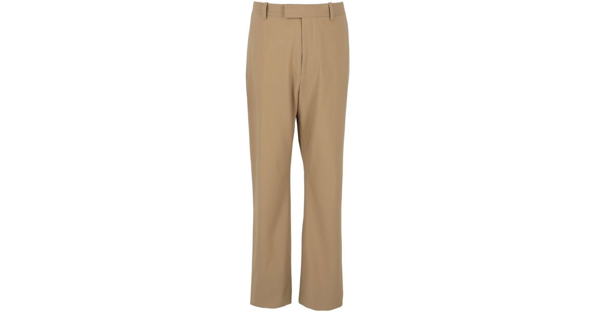 Ferragamo Wide Leg Pants in Natural for Men | Lyst