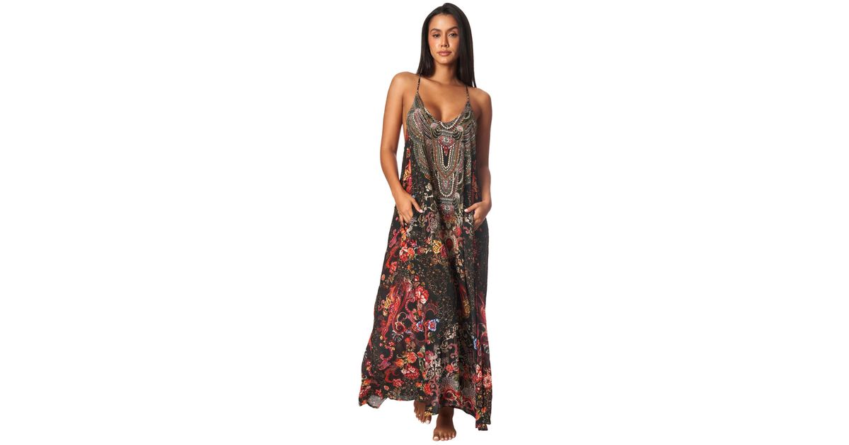 La Moda Clothing Loren T-Back Maxi Dress in Brown | Lyst
