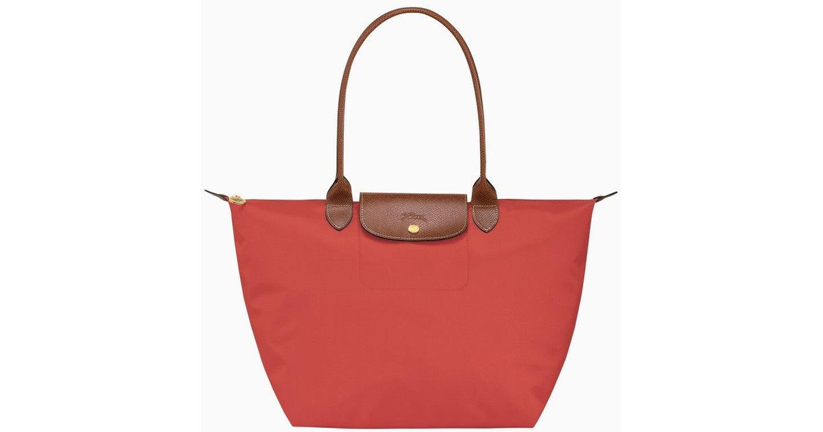 Longchamp Tomato Coloured Le Pliage Original L Bag | Lyst