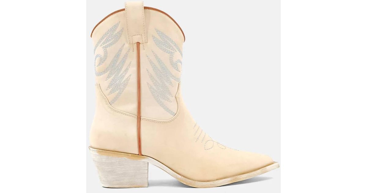 Shu Shop Zahara Cowboy Boots in Natural | Lyst