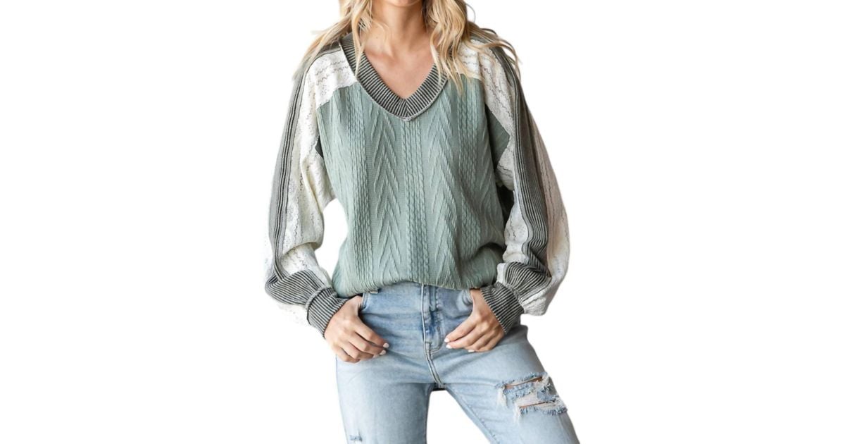 7Th Ray In The Details Knit Top in Gray | Lyst