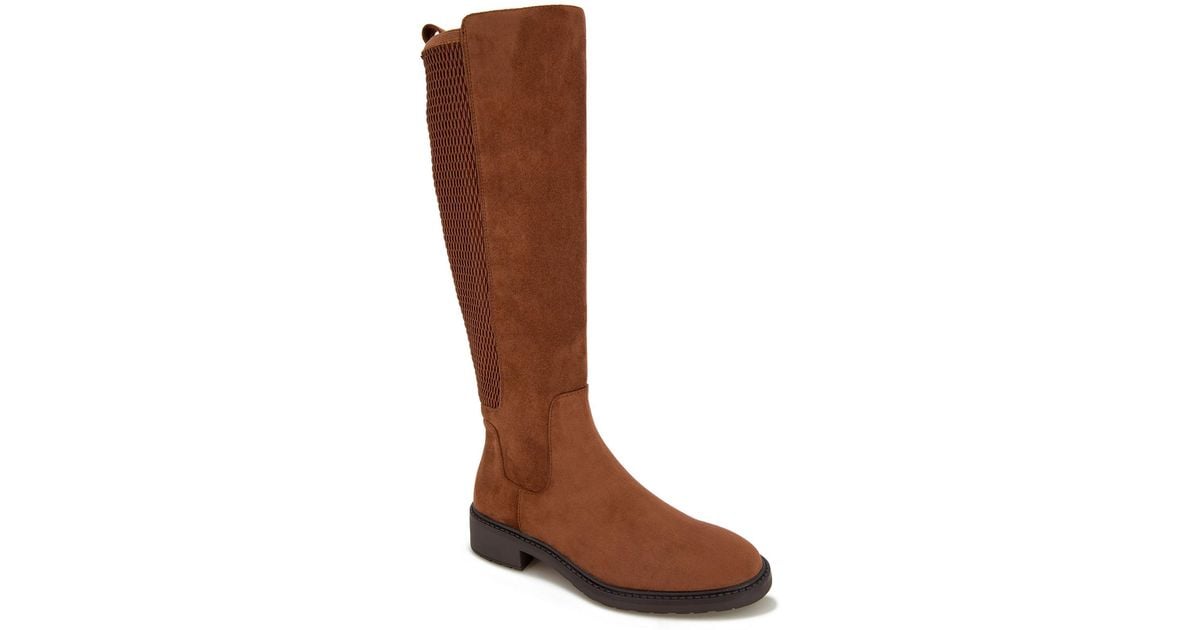 Kenneth Cole Lionel Faux Leather Tall Knee-High Boots in Brown | Lyst
