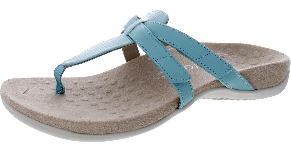 Vionic Karley Leather Thong Slide Sandals in Blue | Lyst
