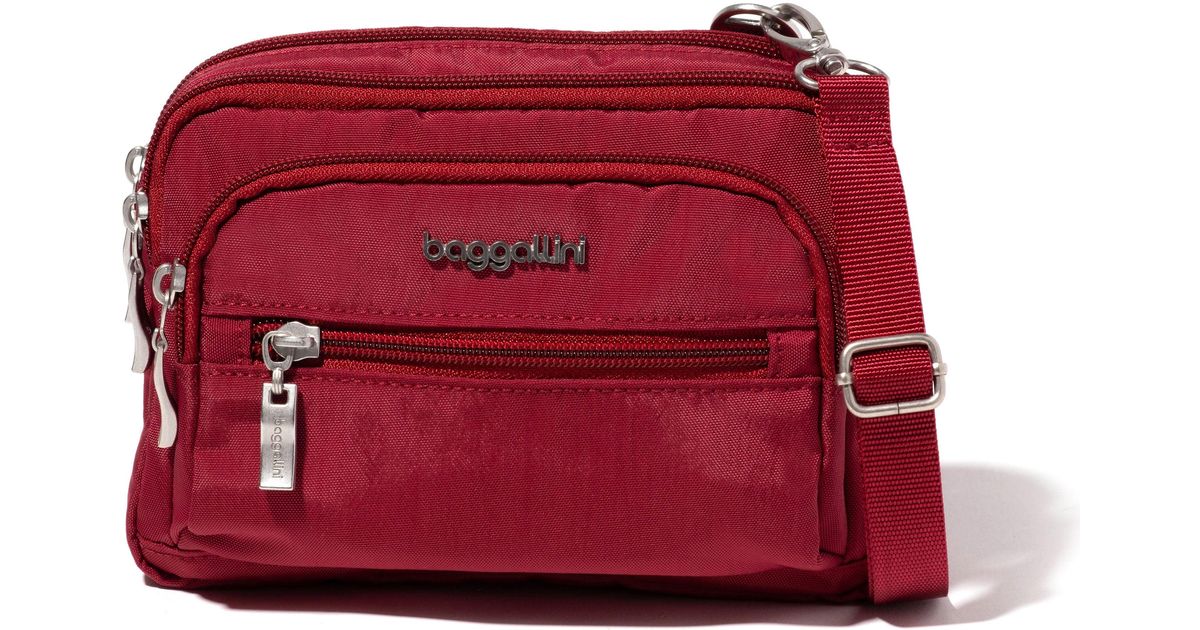 Baggallini Triple Zip Bagg Small Crossbody Bag in Purple | Lyst
