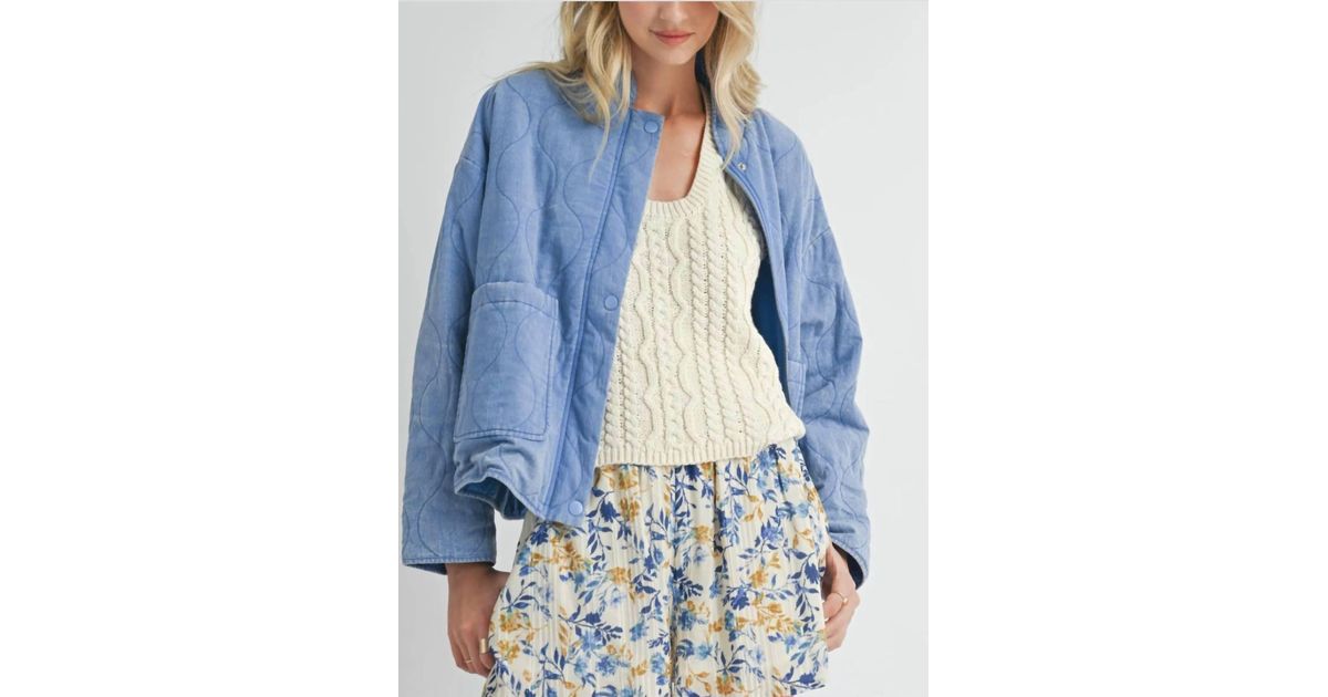 Sadie & Sage Weekender Quilted Jacket in Blue | Lyst