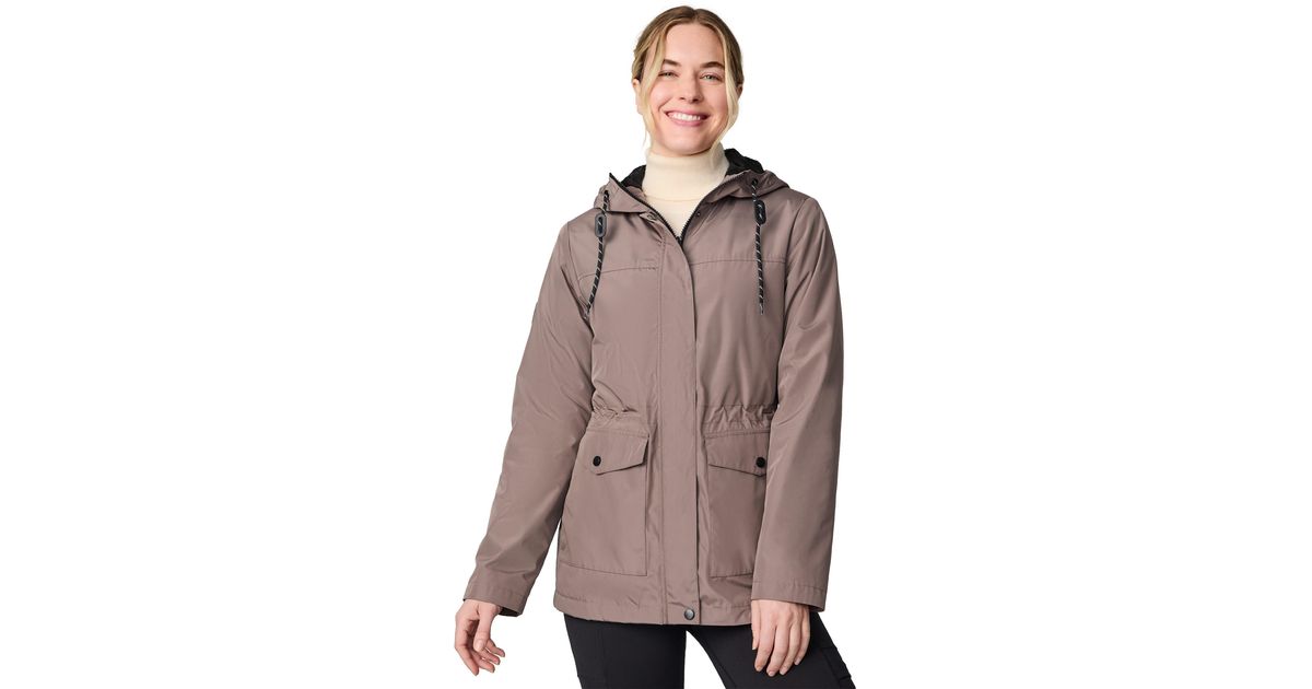 Free Country Rain Away Lined Anorak Rain Jacket in Brown | Lyst