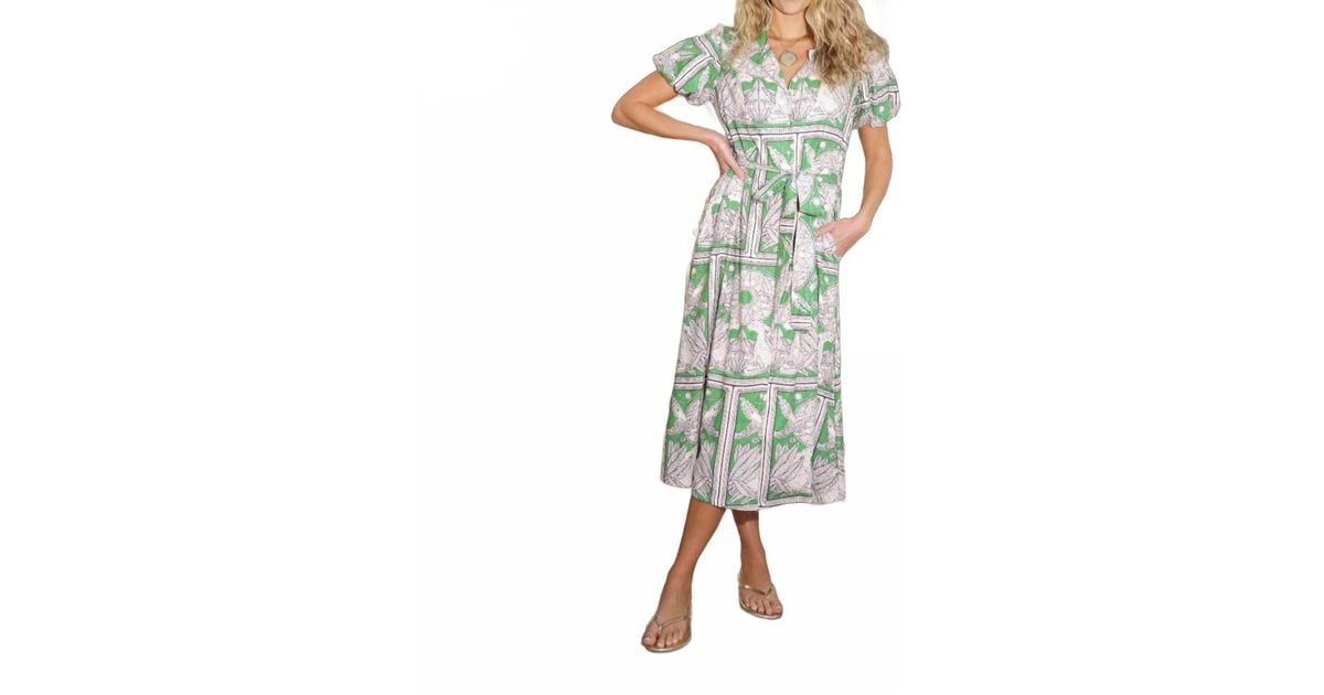 Tarun Fab & Tex Alexandra Midi Dress in Green | Lyst