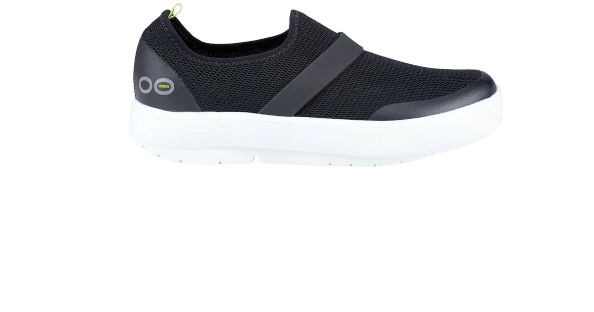 OOFOS Mesh Foam Cushioned Sneakers in Black | Lyst