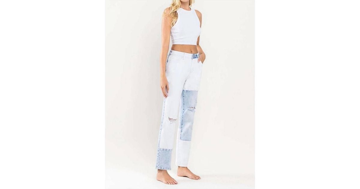 Flying Monkey Boyfriend Color Block Straight in White | Lyst