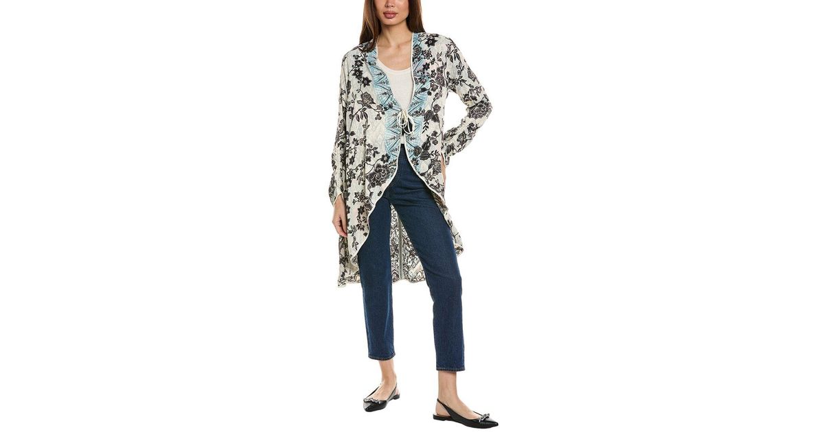 Johnny Was Ryder Long Coat in Blue | Lyst