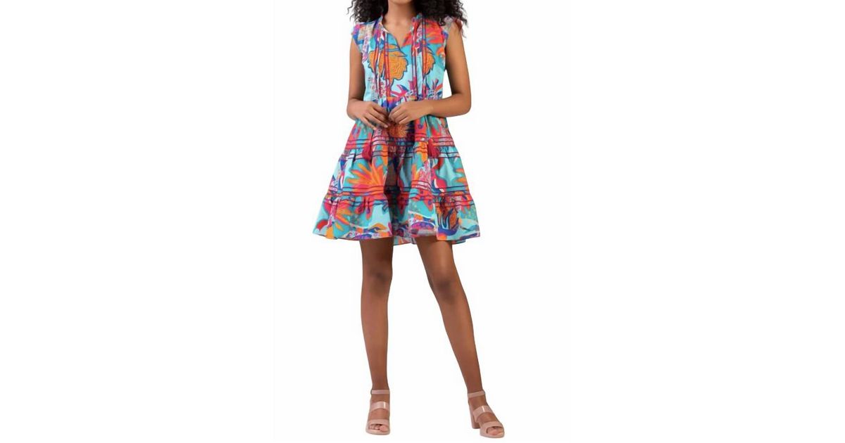 CELINA MOON Emila Garden Floss Mini Dress in Red | Lyst