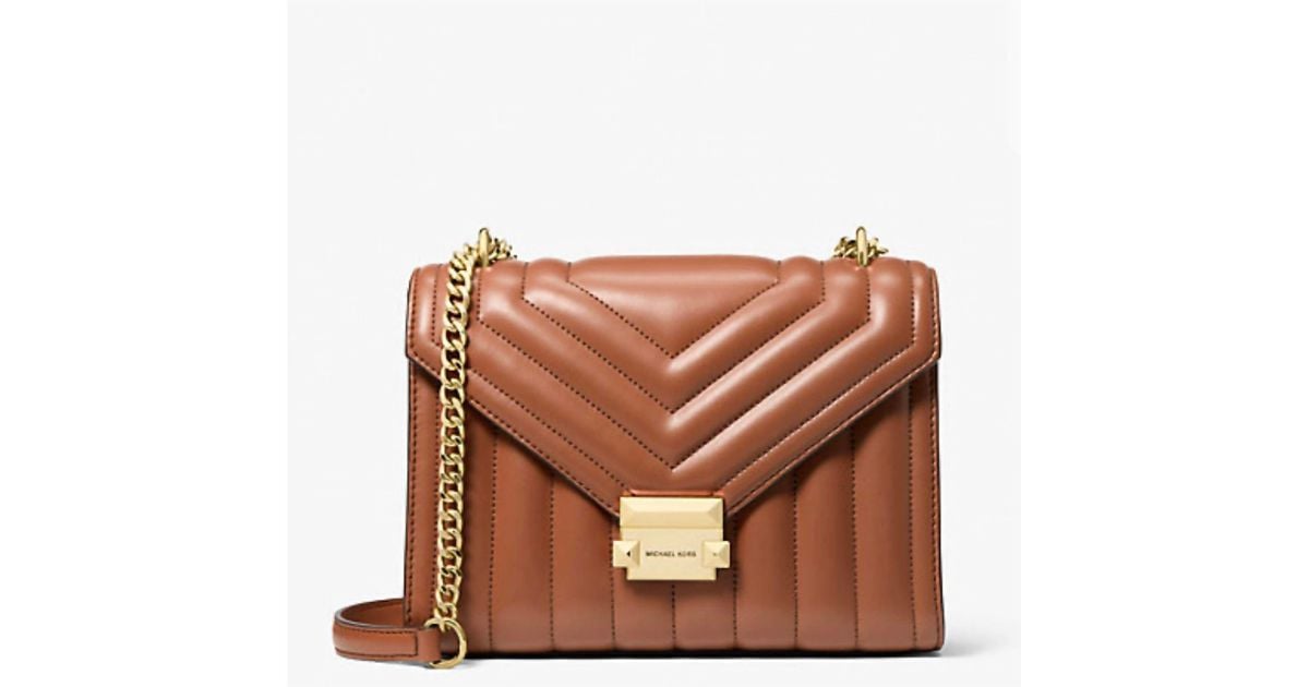 Michael Kors Whitney Medium Quilted Shoulder Bag in Brown | Lyst