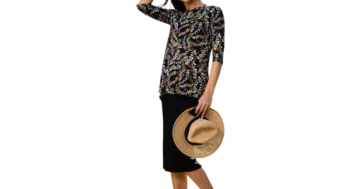 Daniella Faye Print Triangle Back Top in Black | Lyst
