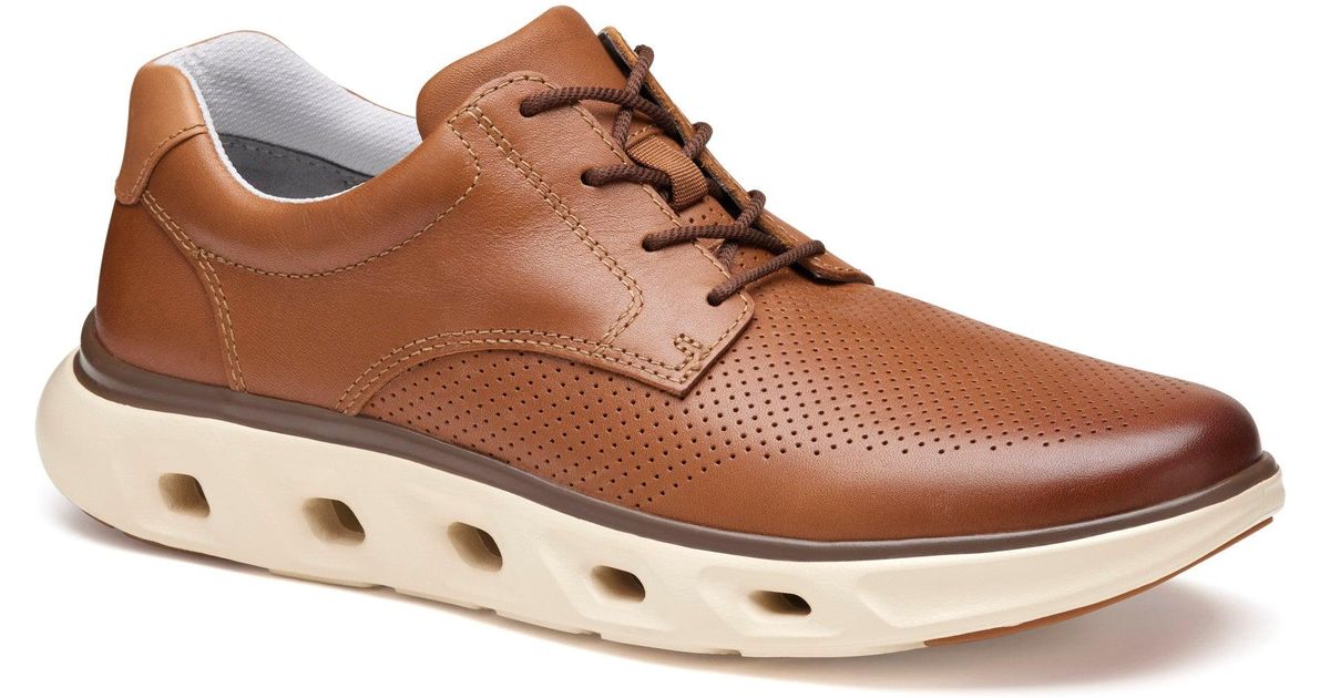Johnston & Murphy Cruz Perfed Plain Toe Sneaker Shoe in Brown for Men ...