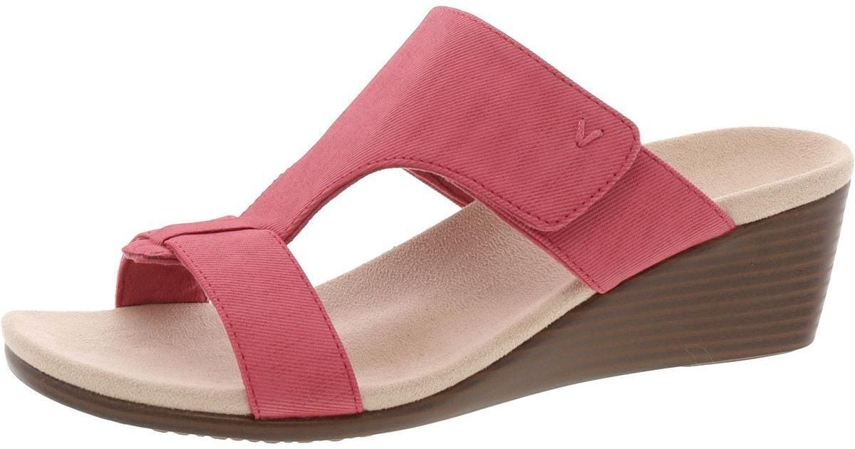 Vionic Regina Adjustable Manmade Slide Sandals in Pink | Lyst