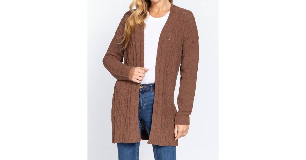 Active Basic Sutton Chenille Cardigan in Brown | Lyst