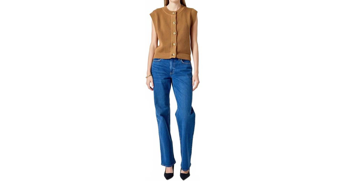 English Factory Button Sweater Vest in Blue | Lyst