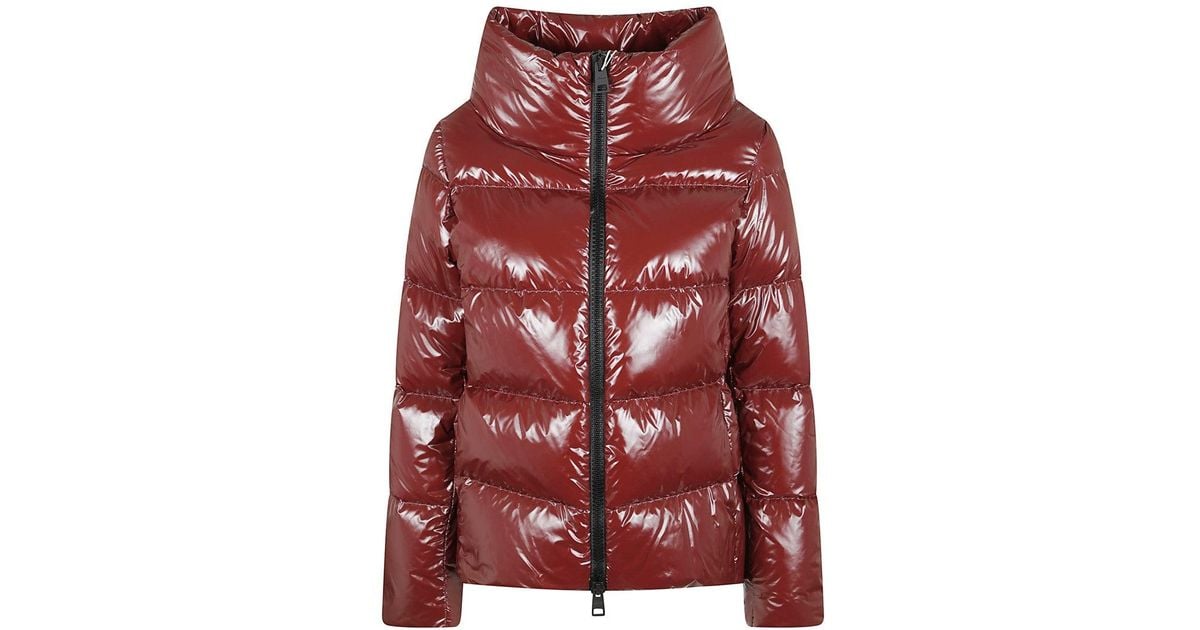 Herno Cropped Puffer Jacket With High Structured Collar | Lyst