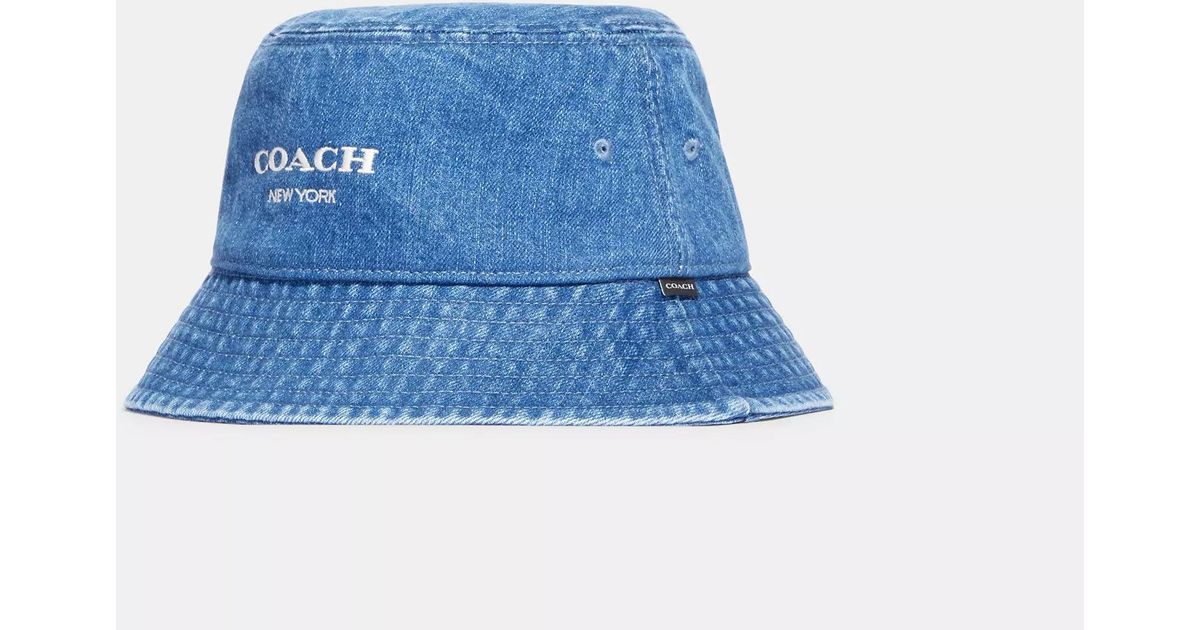 COACH Denim Bucket Hat in Blue | Lyst