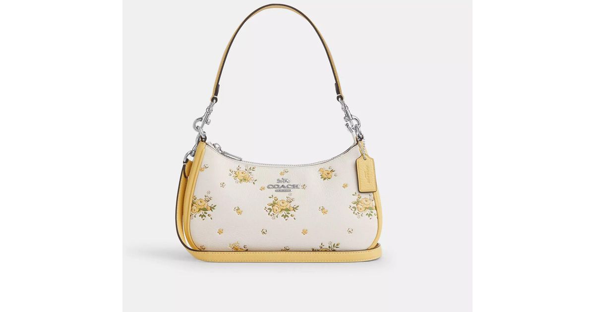 COACH Teri Shoulder Bag With Floral Print in Natural | Lyst