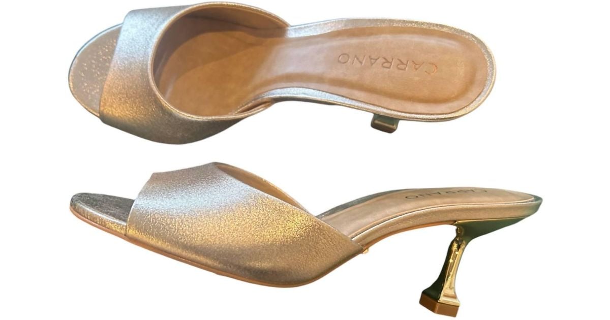 Carrano Gina Slide Heeled Sandal in Metallic | Lyst