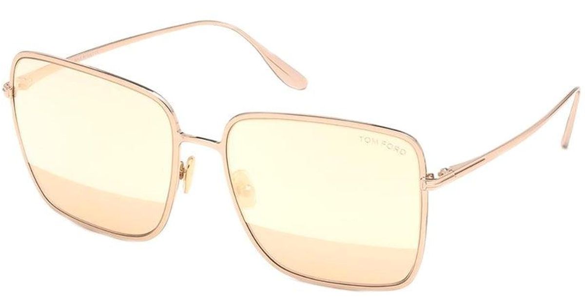 Tom Ford Square Full Rim, With A Rose Frame And Semi Mirror Lens in ...