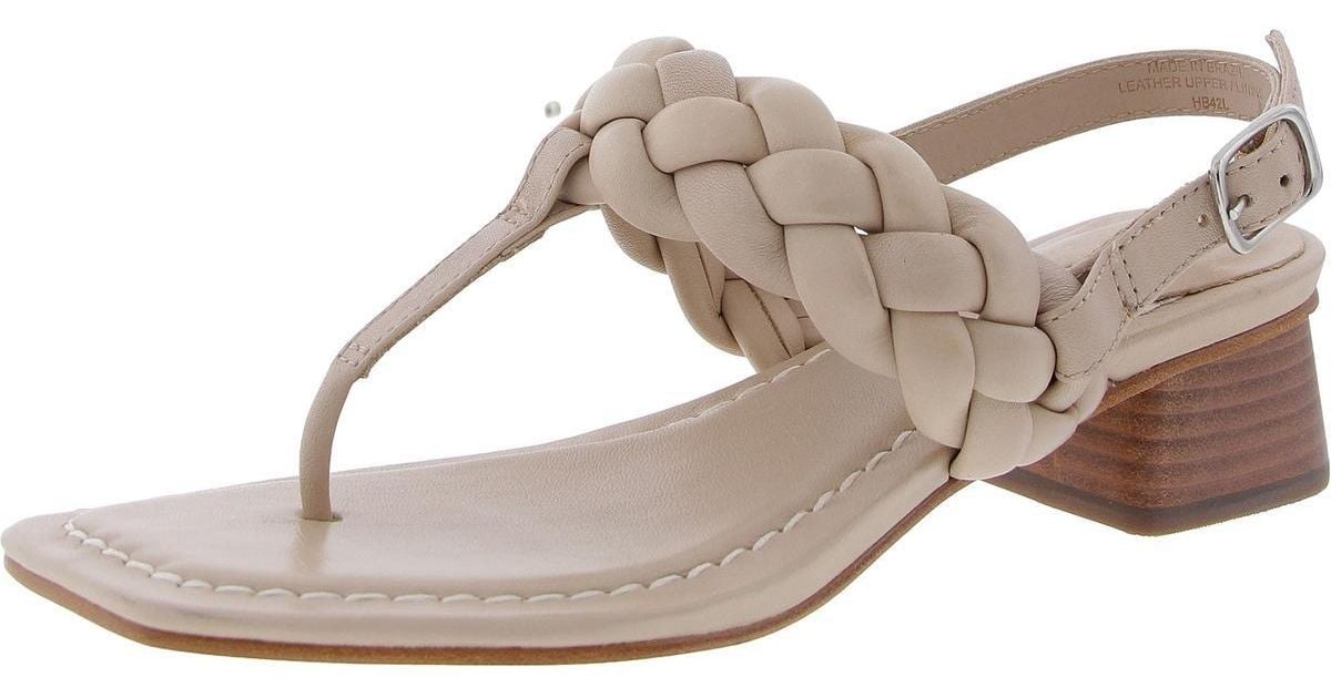 Bernardo Jasmine Braided Leather Block Heel in Pink | Lyst