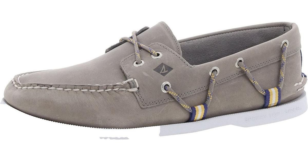Sperry Top-Sider A/O Webbing Sport Leather Flat Boat Shoes in Gray for ...