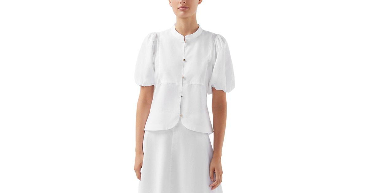 Bird & Knoll Violetta Top in White | Lyst