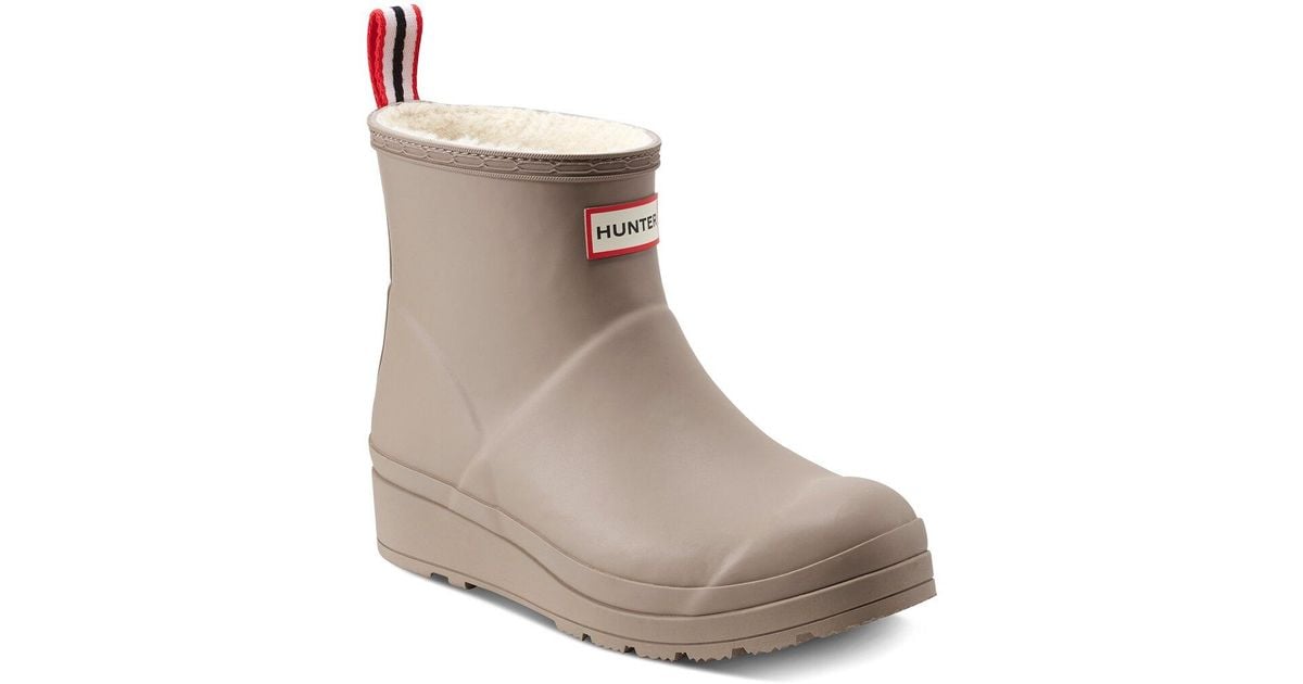 HUNTER Play Short Insulated Rubber Boot in Brown | Lyst
