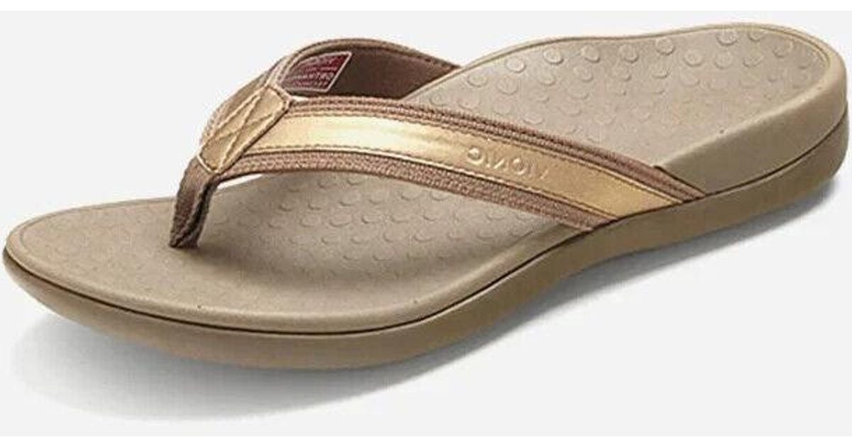 Vionic Tide Ii Sandals Bronze Leather Toe Post Slip-On Thong Zpo280 ,6 ...