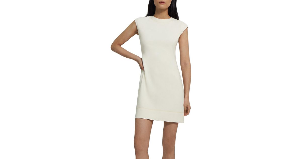 Theory Office Mini Wear To Work Dress in White | Lyst