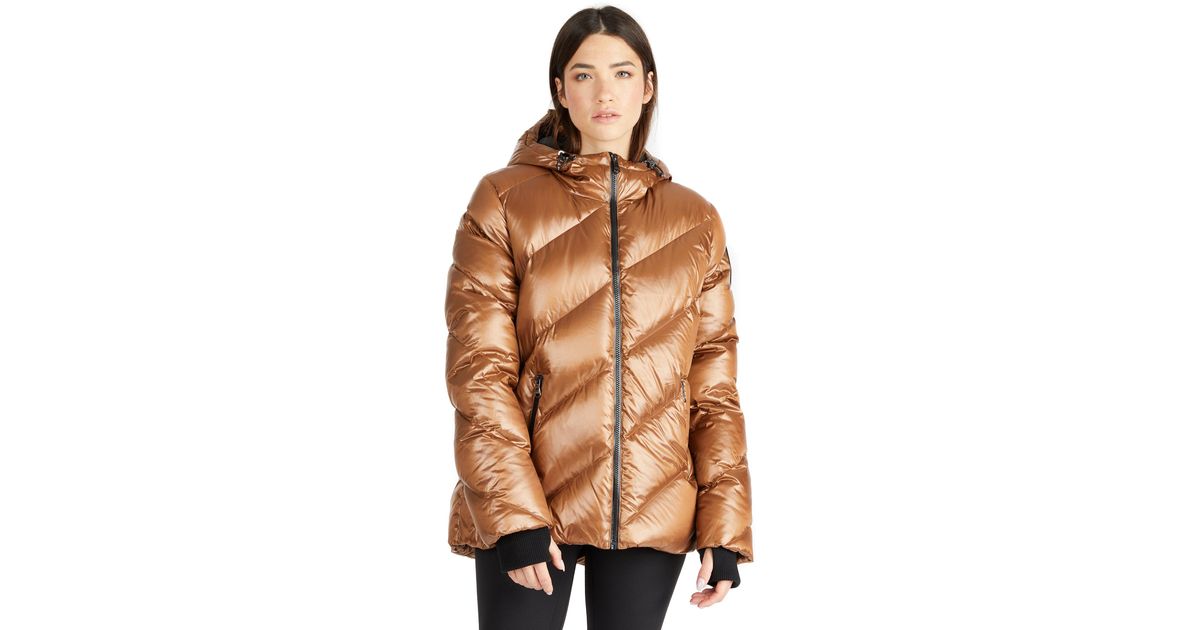 Pajar Nelli Short Puffer With Fixed Hood in Brown | Lyst