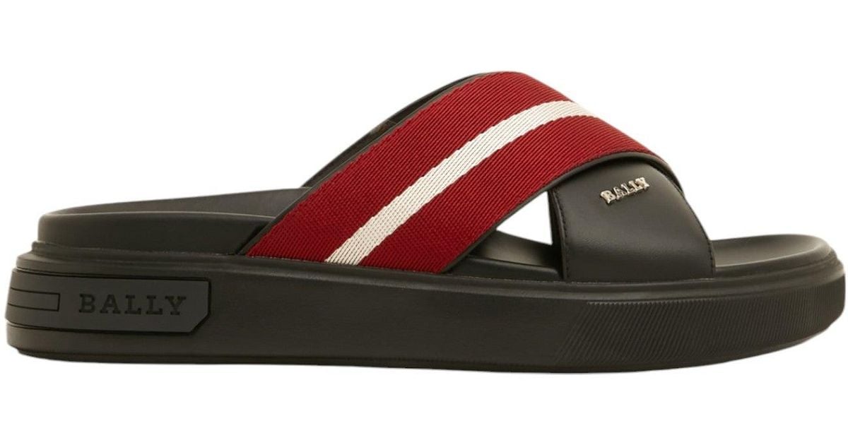 Bally Jake 6300473 Calf Plain Leather Sandals in Red for Men | Lyst