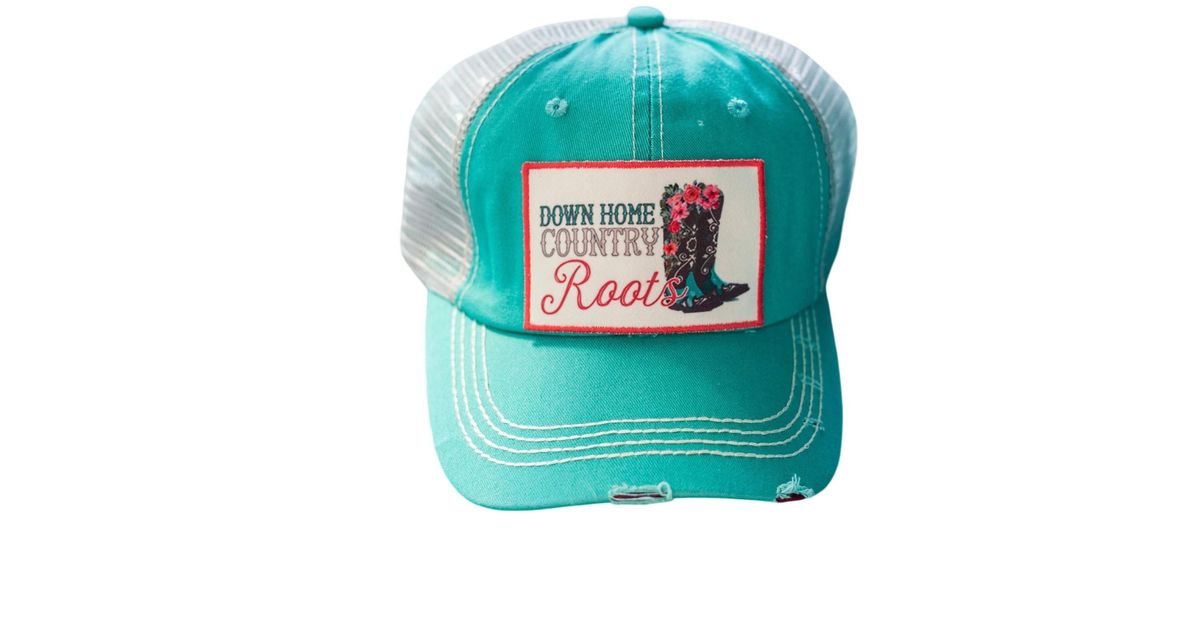 Southern Grace Down Home Country Roots Patch Hat in Blue | Lyst