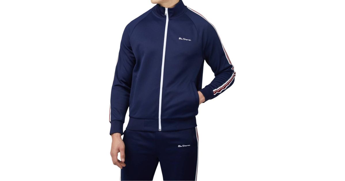 Ben Sherman House Taped Track Jacket in Blue for Men | Lyst