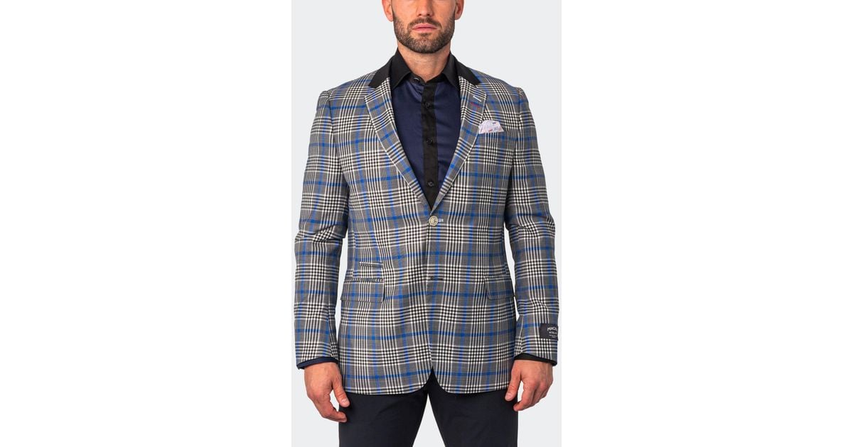 Maceoo Blazer Socrate Evo Classiccheck in Blue for Men | Lyst