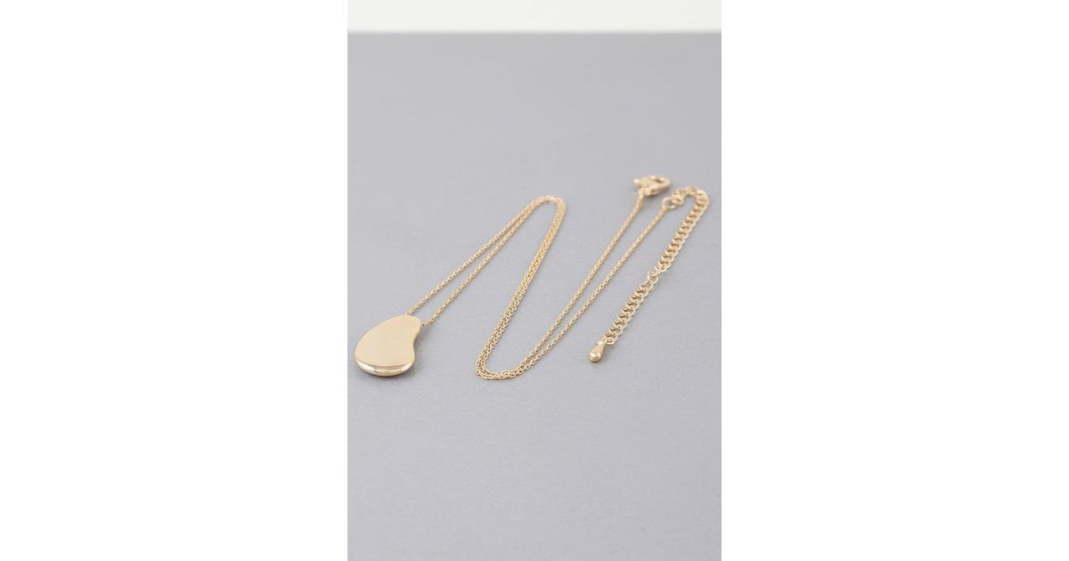 Fashnzfab Modern Teardrop Chain Necklace in Gray | Lyst