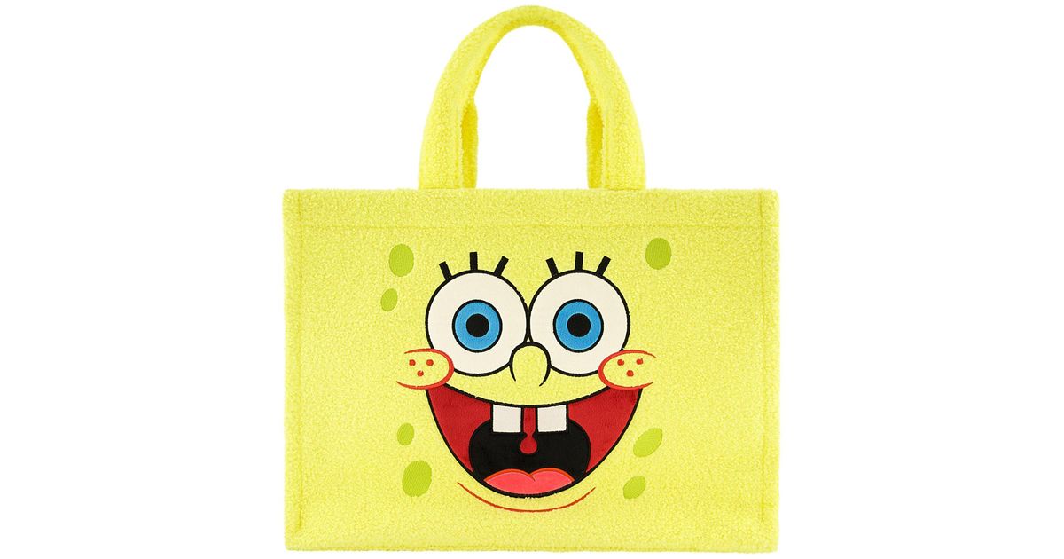 Spongebob Travel Sherpa Tote With Trolley Strap in Yellow | Lyst