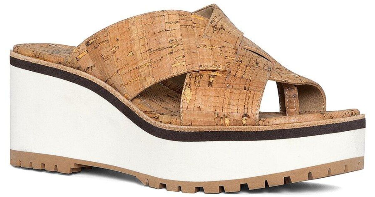 Donald J Pliner Beaumont Cork Wedge Sandal in White | Lyst