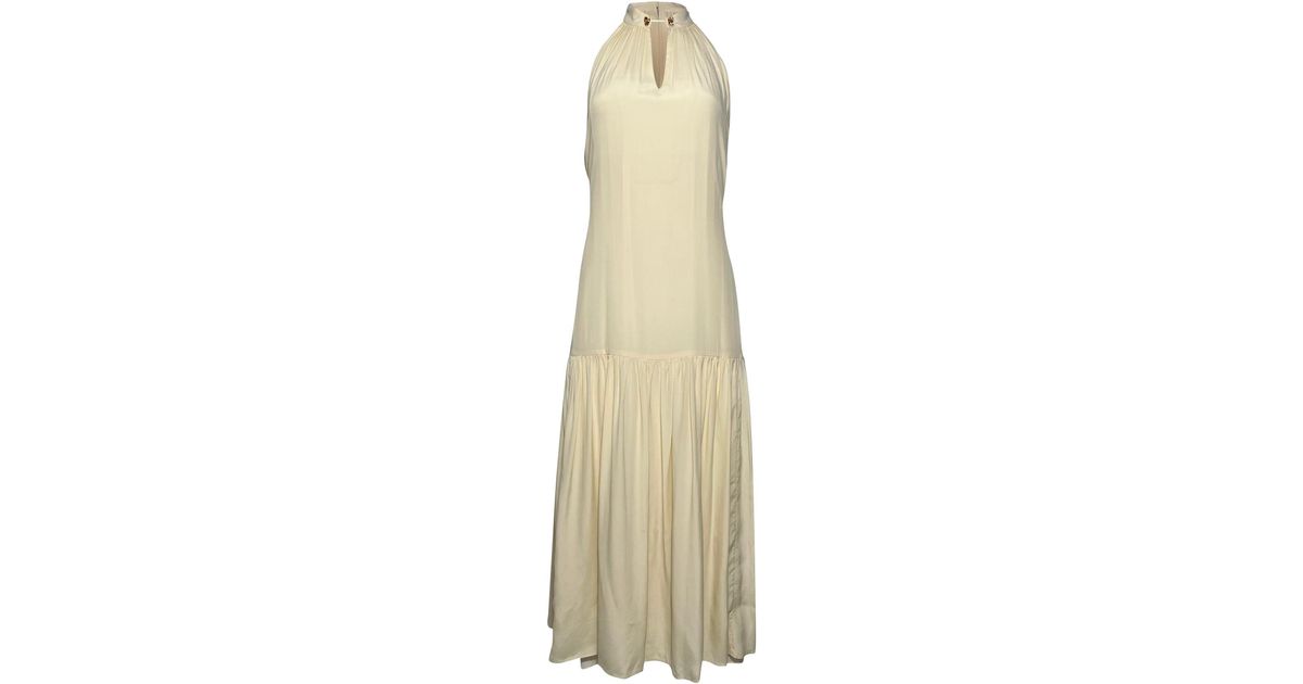 Zimmermann Embellished Collar Midi Halter Neck Dress in Natural | Lyst