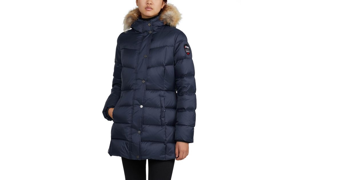 Pajar Roxy Quilted Puffer With Detachable Faux Fur Trim in Blue | Lyst