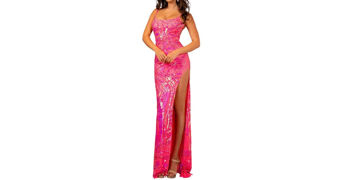 Rachel Allan Swirl Motif Prom Dress in Pink | Lyst